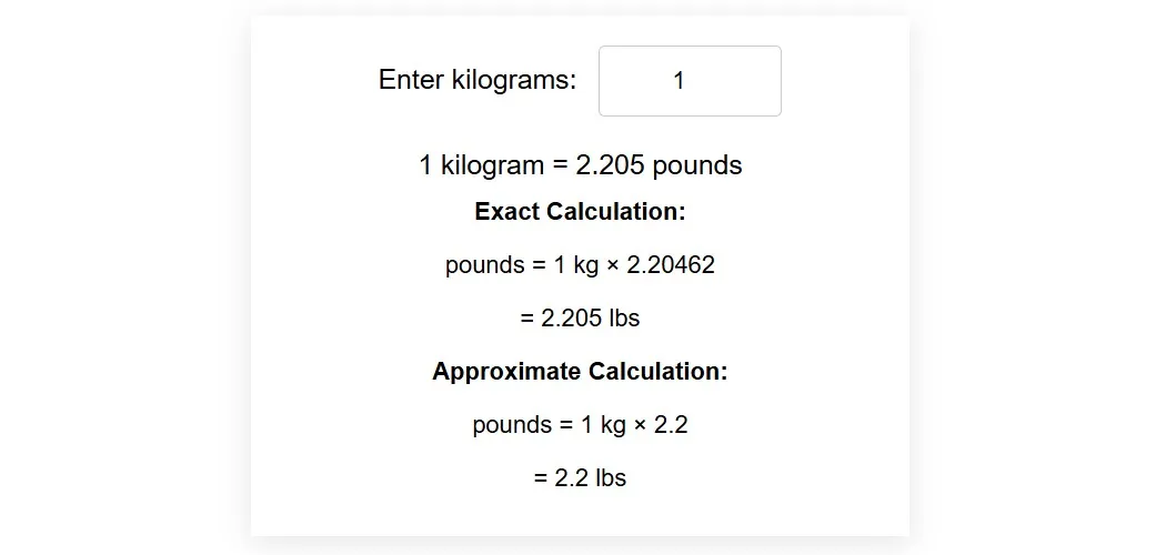 KG to LBS Conversion Tool: Convert Kilograms to Pounds